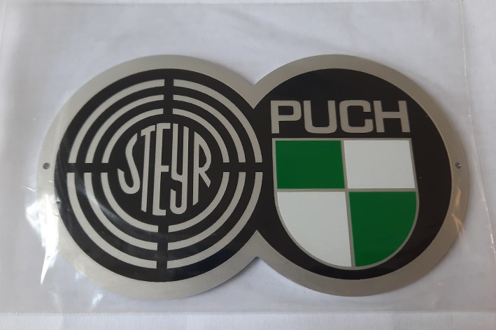 STEYR PUCH EMBLEM ALU 130X75MM